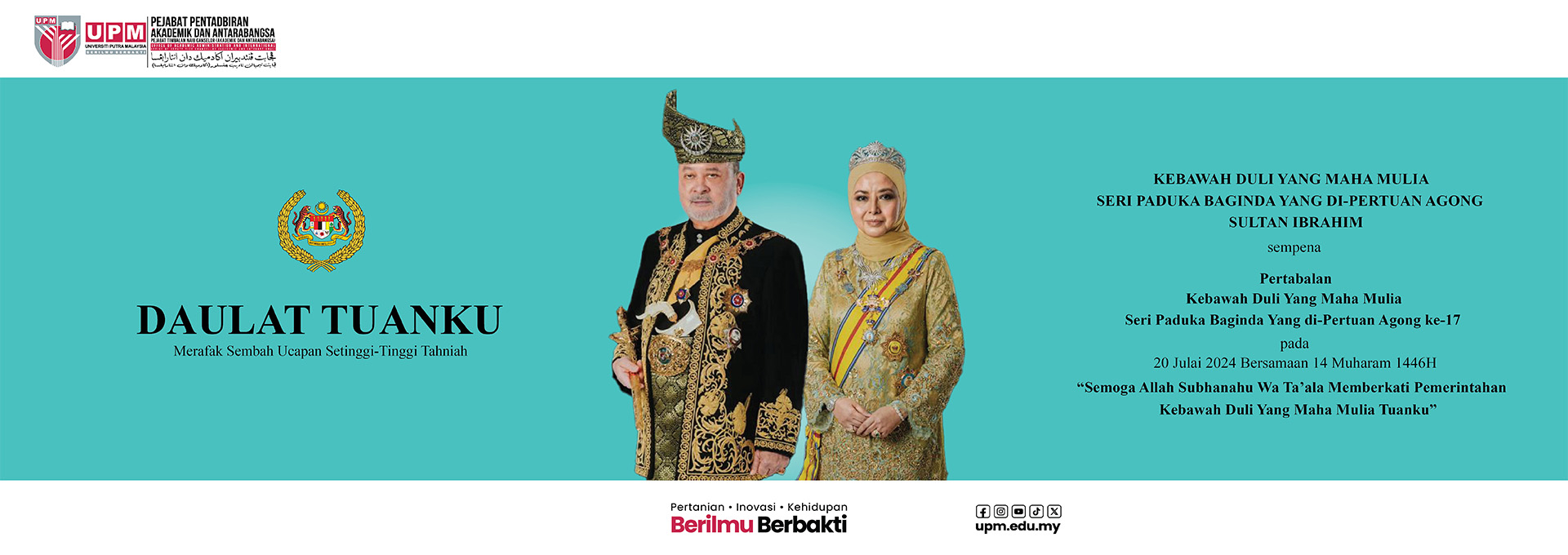 DAULAT TUANKU MERAFAK SEMBAH UCAPAN SETINGGI-TINGGI TAHNIAH